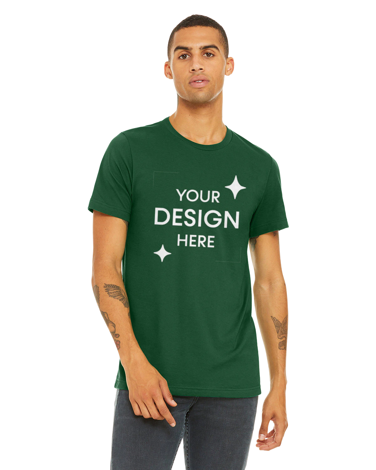Custom T-Shirts Evergreen - Bella + Canvas 3001C | Jiffy Custom Print