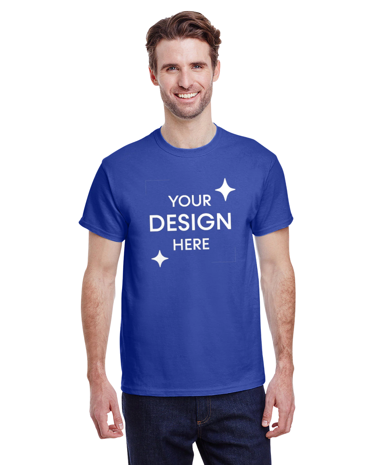 Custom T-Shirts Neon Blue - Gildan G500 | Jiffy Custom Print